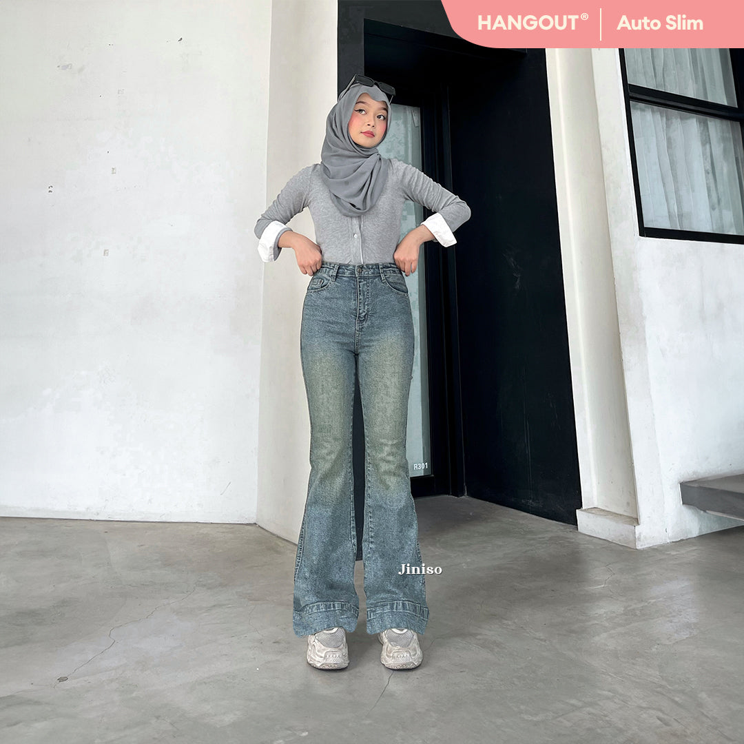 JINISO - Highwaist Stretch Cutbray Flare Jeans 735 HANGOUT – Jiniso